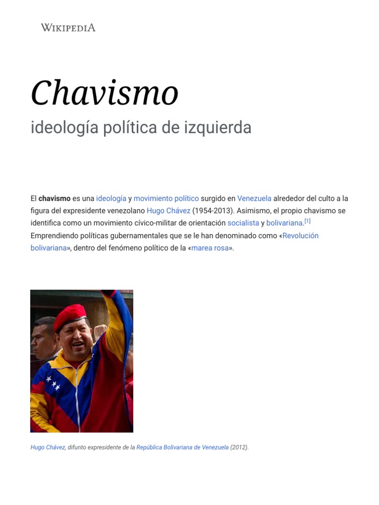 Chavismo - Wikipedia, La Enciclopedia Libre | PDF | Hugo Chavez ...