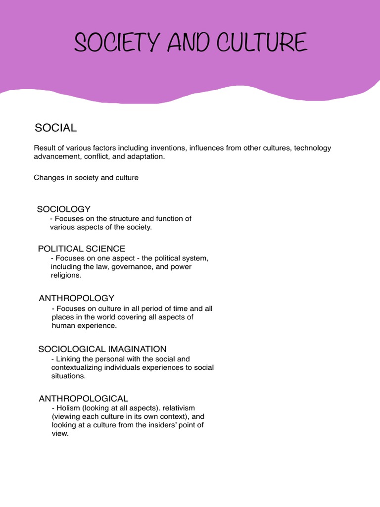 Sociology and Culture | PDF | Social Science