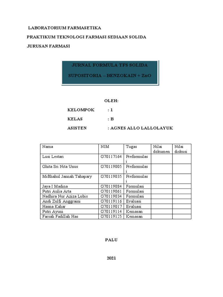 TFS SOLIDA SUPPOSITORIA BENZOKAIN + ZnO | PDF