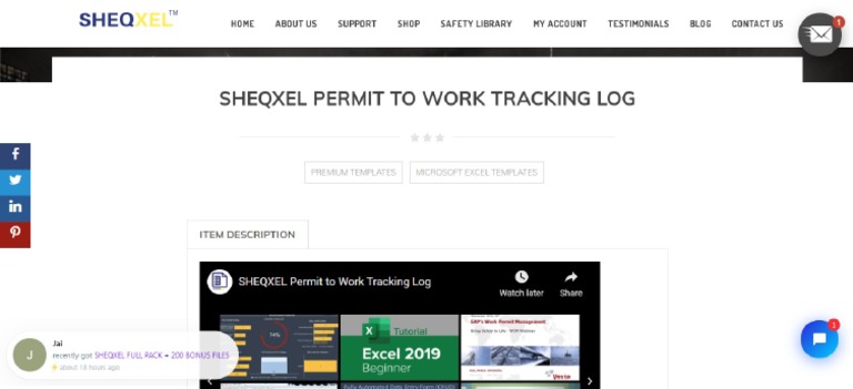 SHEQXEL Permit To Work Tracking Log-01 | PDF