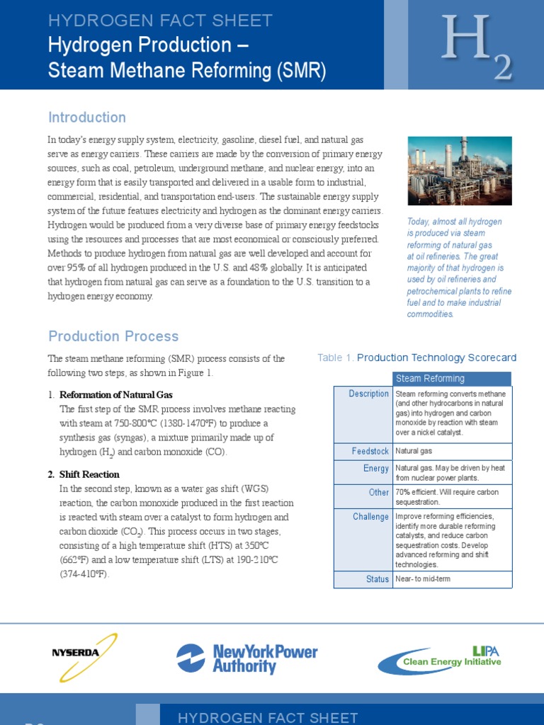 Hydrogen Production via SMR Process | PDF | Natural Gas | Methane