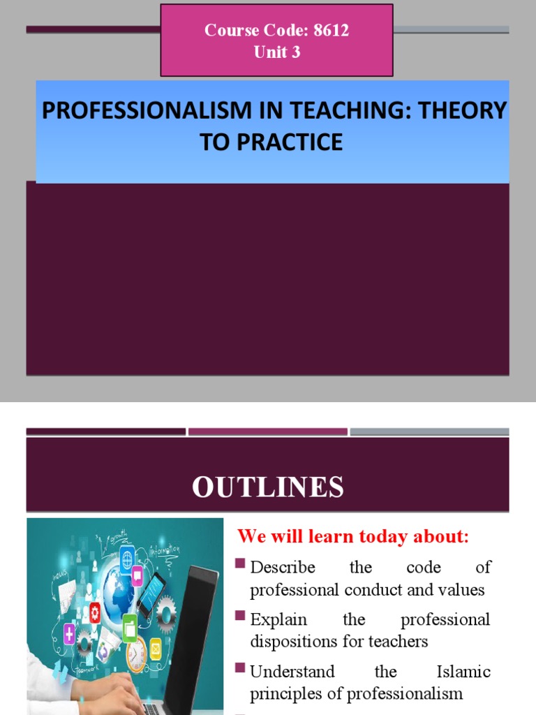 Professionalism in Teaching: Theory To Practice: Course Code: 8612 Unit 3 | PDF | Teachers ...