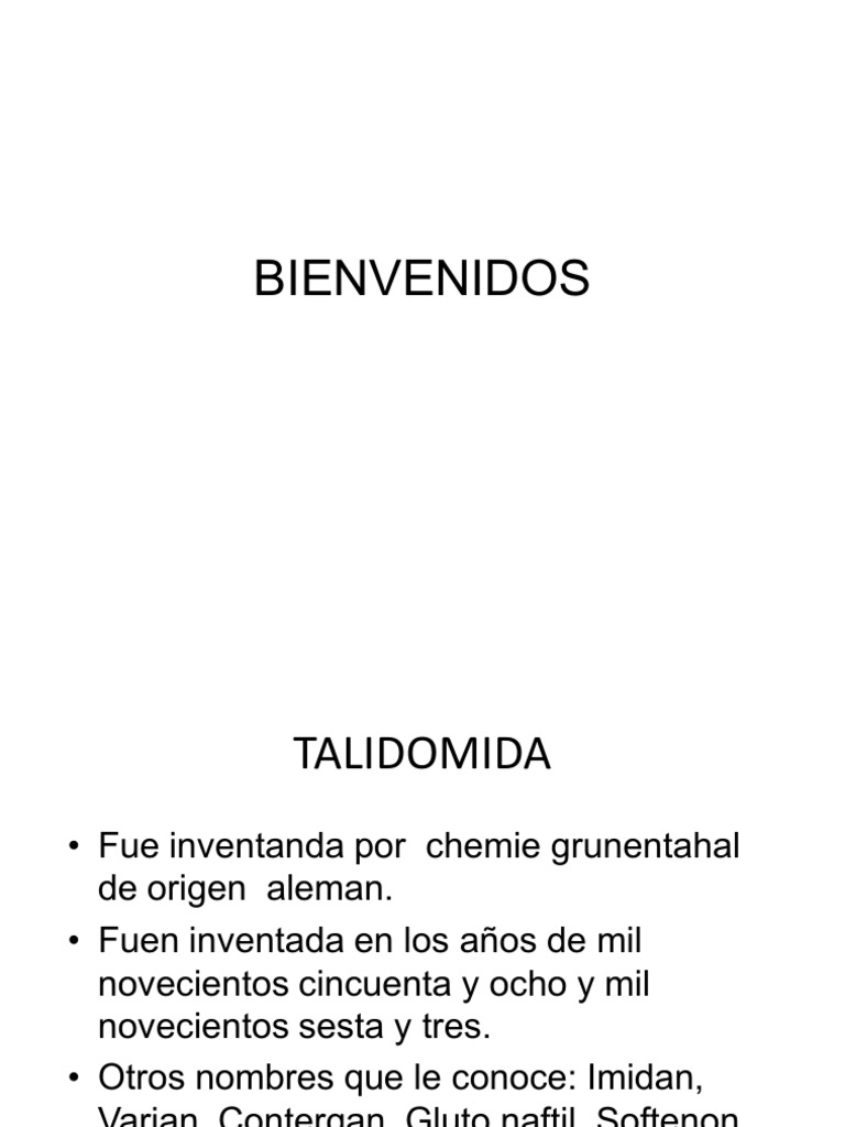 Diapositivas de Talidomida | PDF