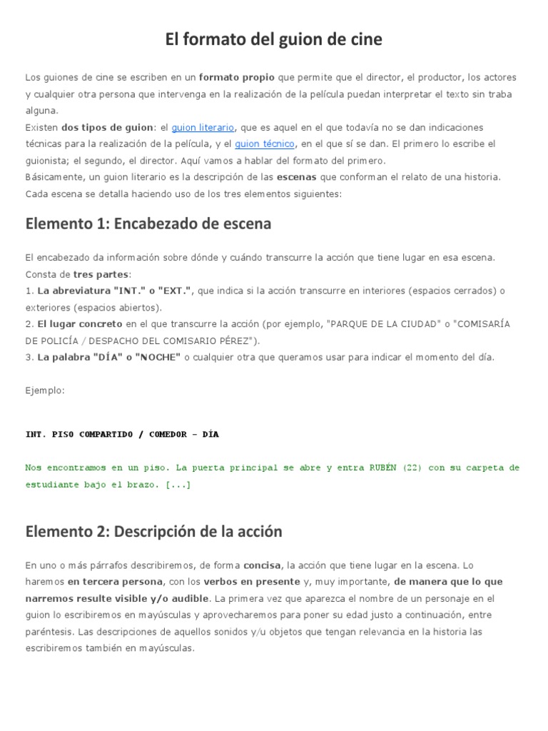 Formatos de Guion | PDF | Guión