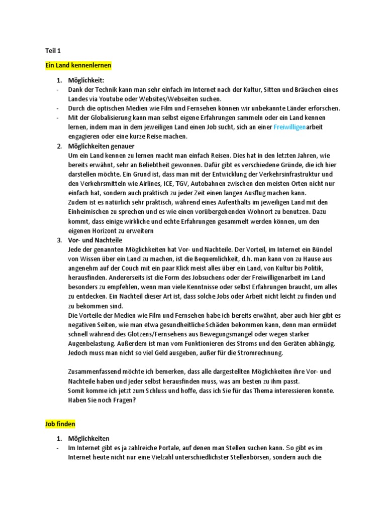 B2 Goethe Sprechen Teil 1 Korr | PDF