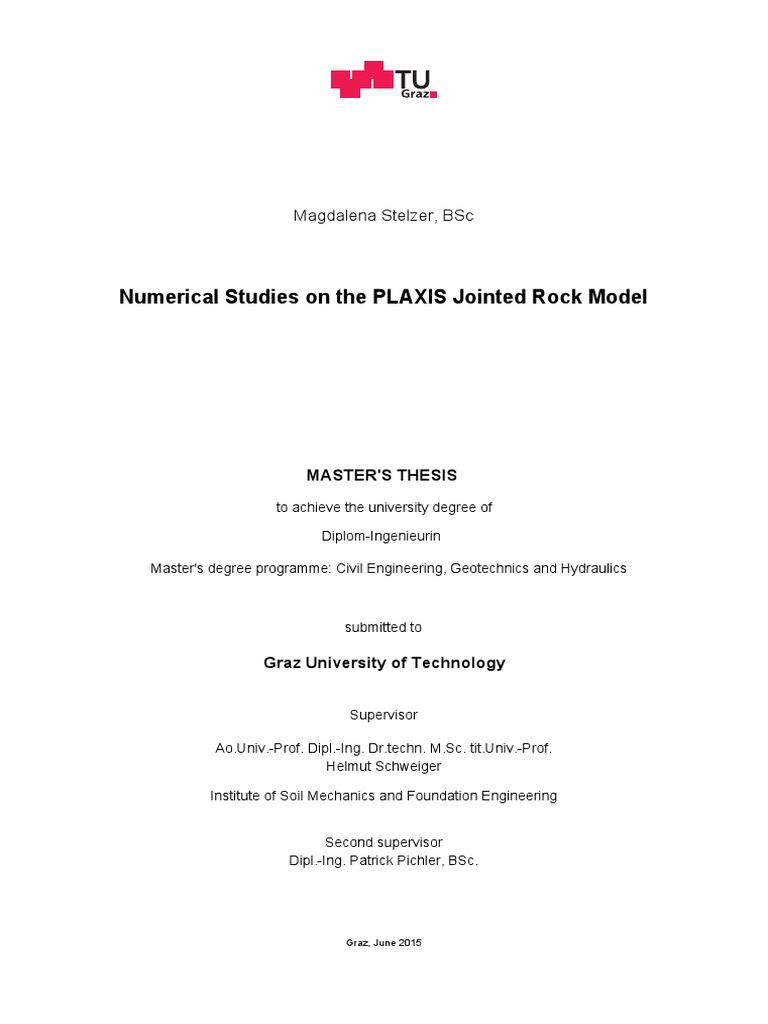 PLAXIS Jointed Rock Model Analysis | PDF | Strength Of Materials ...