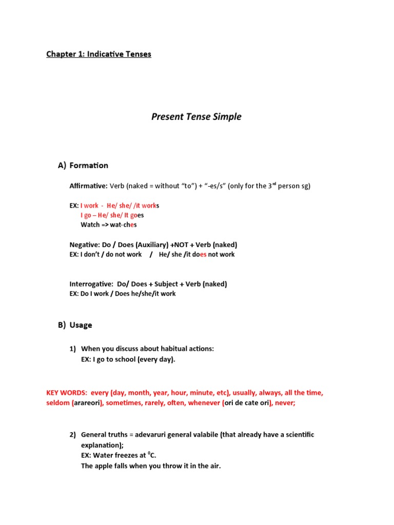 Understanding Present Indicative Tense | PDF | Grammatical Tense | Verb