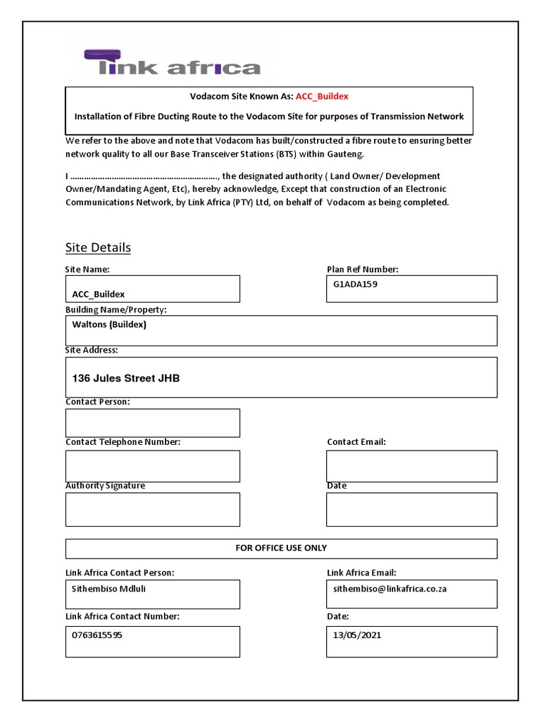 Landlord Sign Off Letter - Buildex | PDF | Business | Finance & Money ...