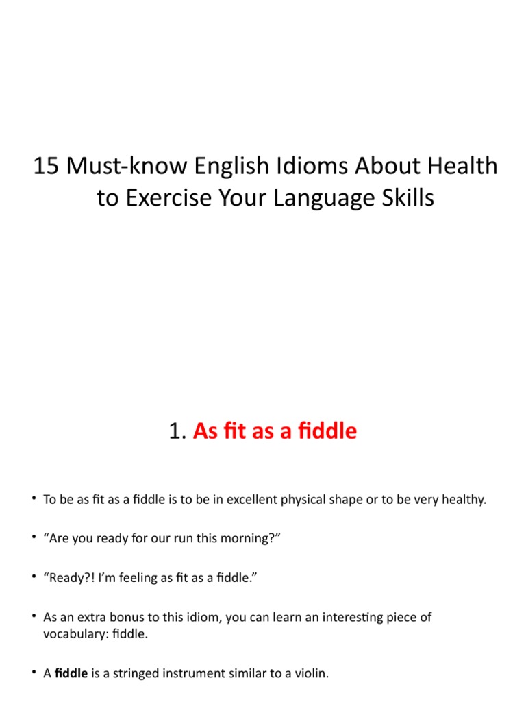 15 Must-Know English Idioms About Health To Exercise Your Language ...