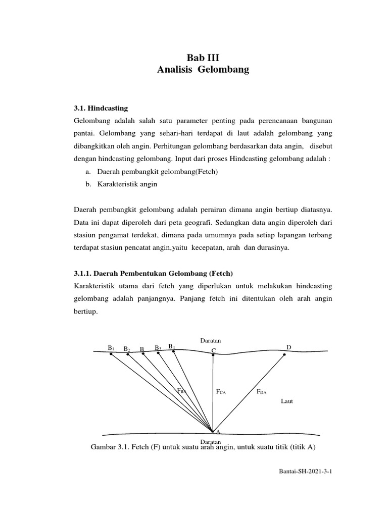 Bab III Hindcasting Dan Gelombang Rencana | PDF