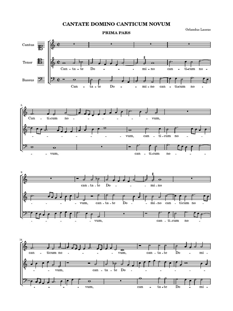 Lassus Cantate Domino Canticum Novum A3 | PDF