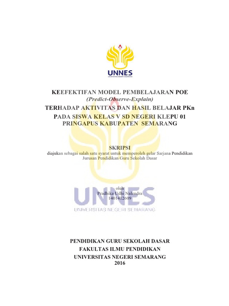 Keefektifan Model POE dalam PKn SD | PDF | Karier & Perkembangan ...