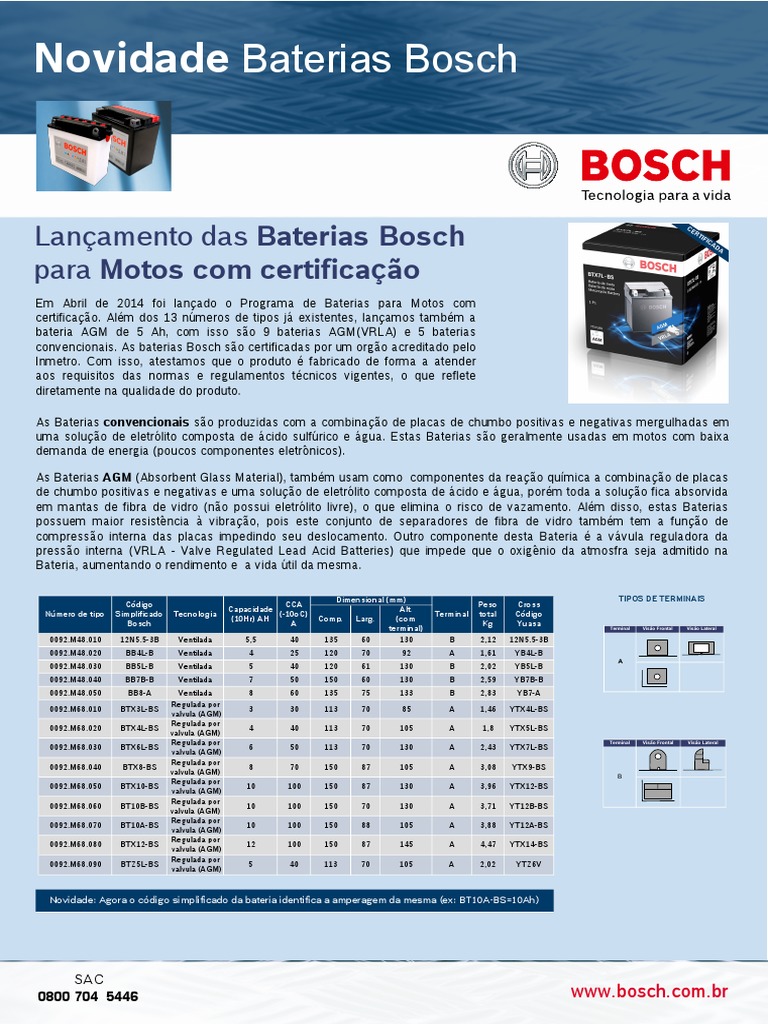 Catalogo Bosch-Bateria | PDF