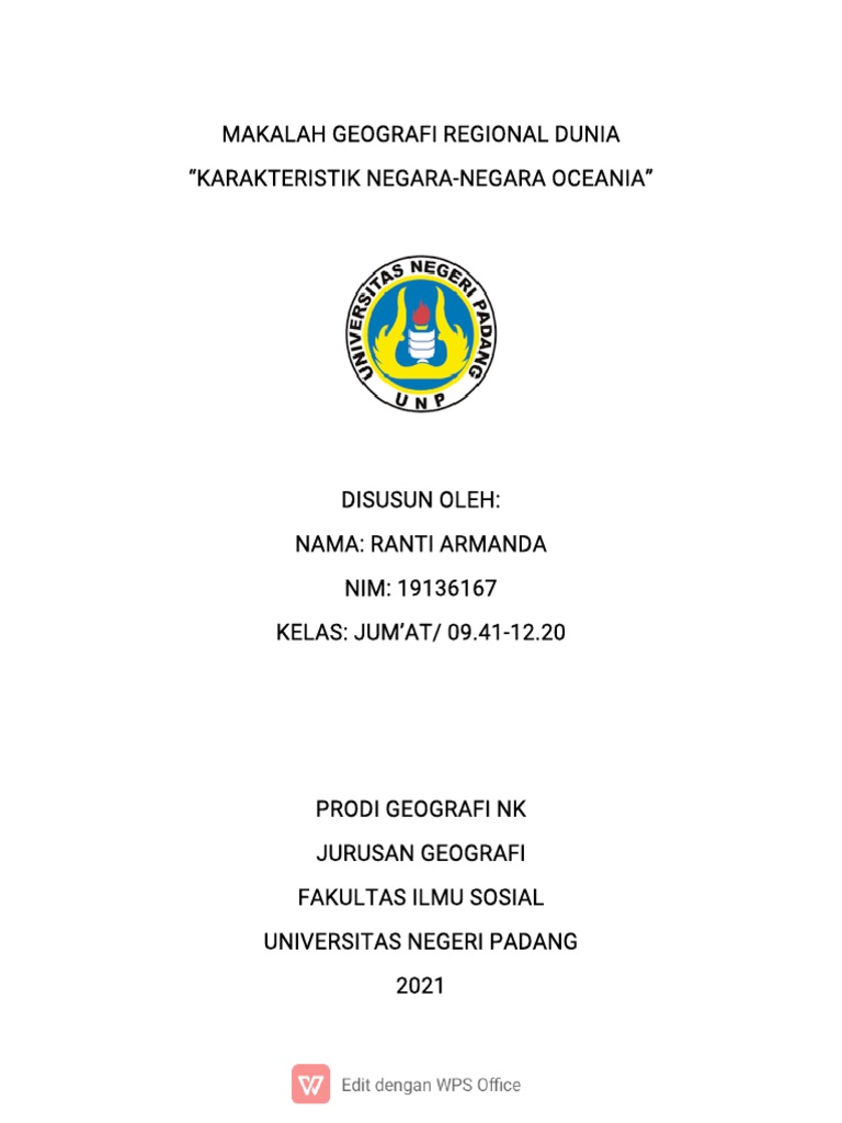 Makalah Geografi Regional Dunia | PDF