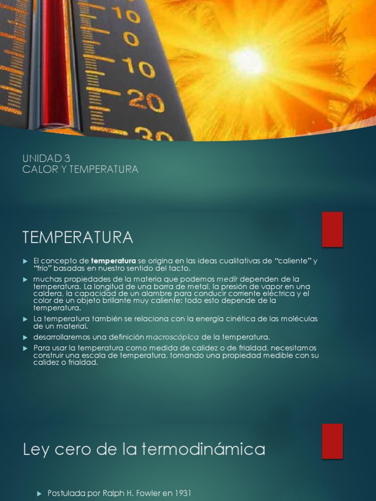 Calor y Temperatura (Clase1) | PDF | Celsius | Temperatura