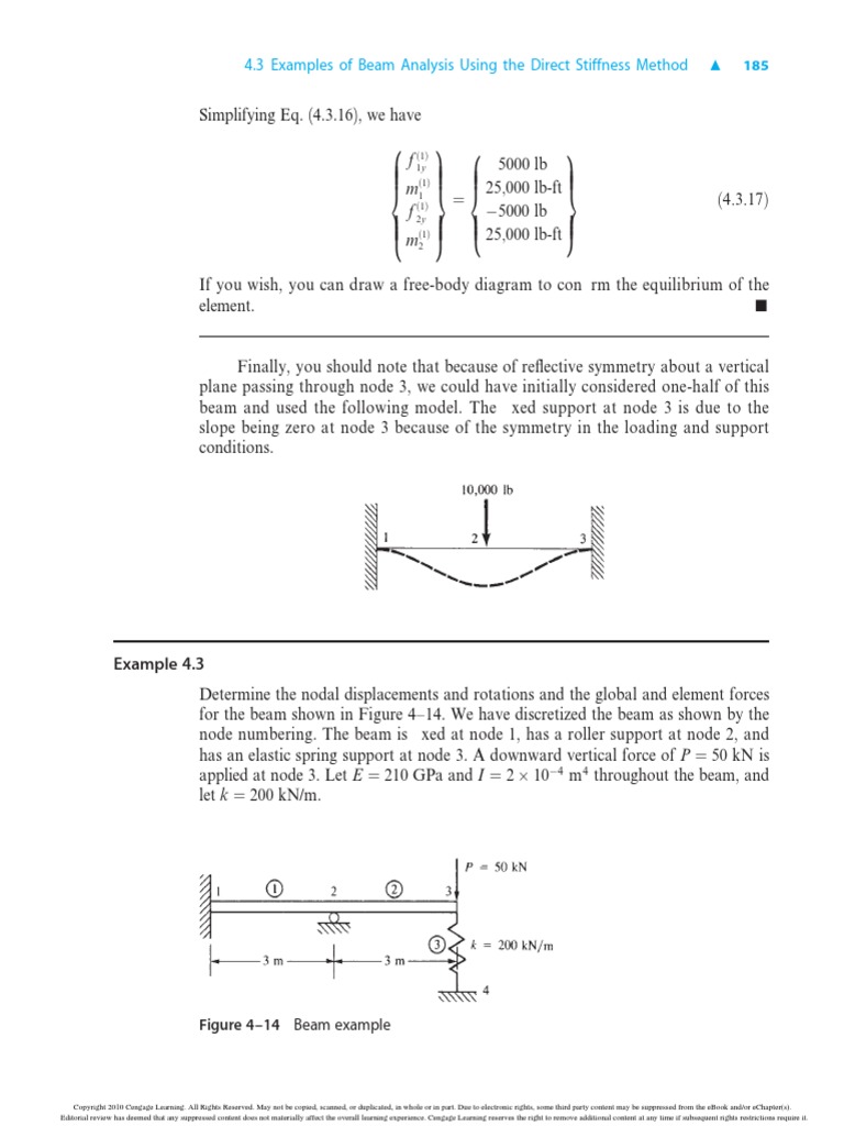 4.3 Examples of Beam Analysis Using The Direct Stiffness Method D | PDF ...