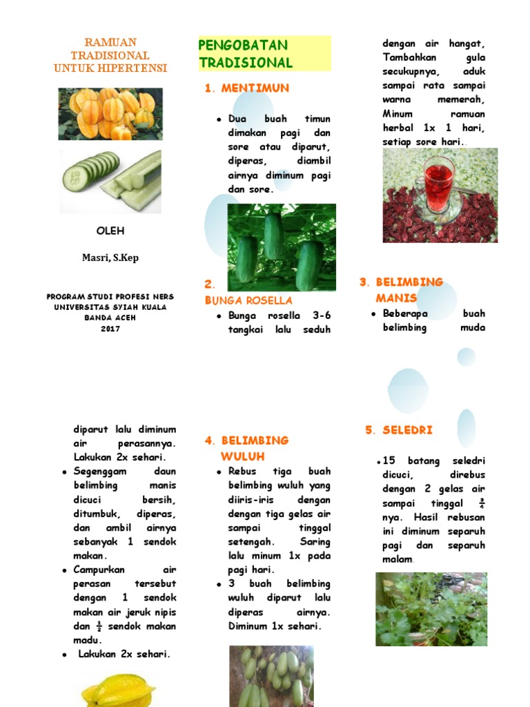 Leaflet Ramuan Tradisional HT | PDF