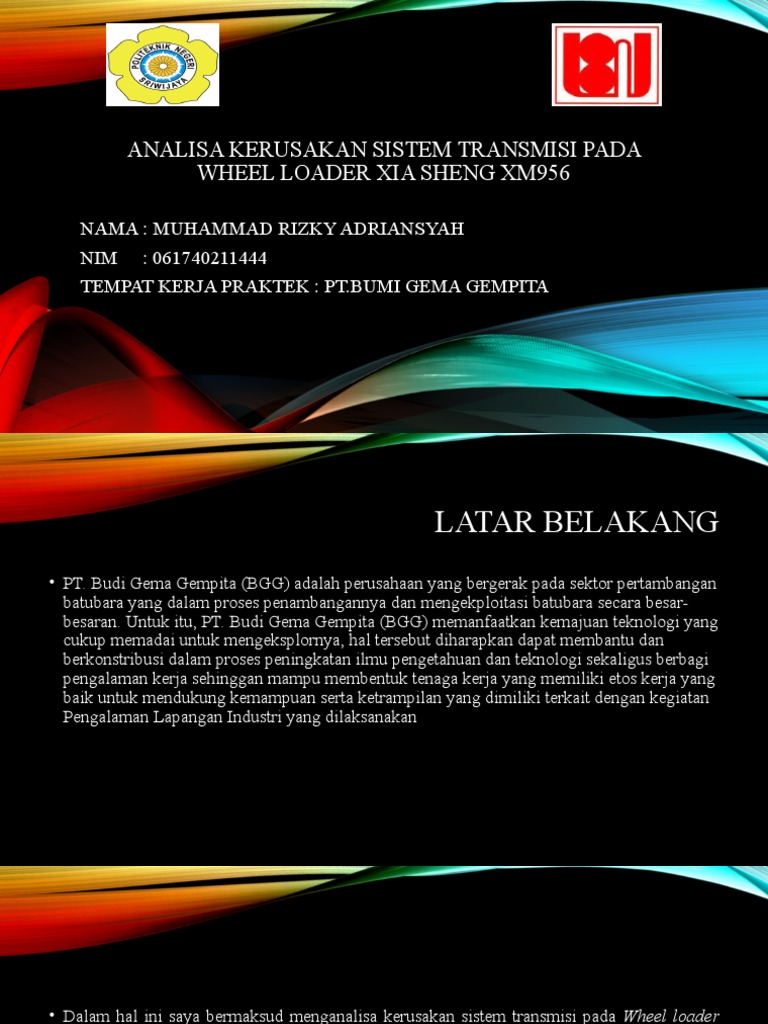 ANALISA KERUSAKAN SISTEM TRANSMISI PADA WHEEL LOADER Xia | PDF
