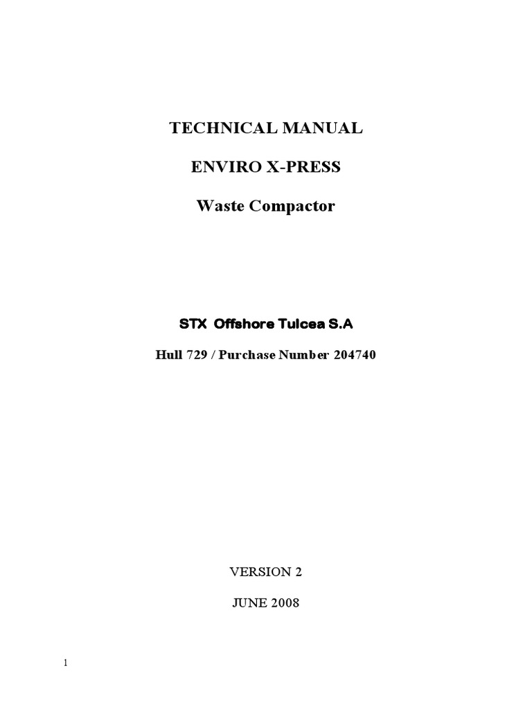 Enviro X-Press Technical Manual | PDF | Valve | Pipe (Fluid Conveyance)