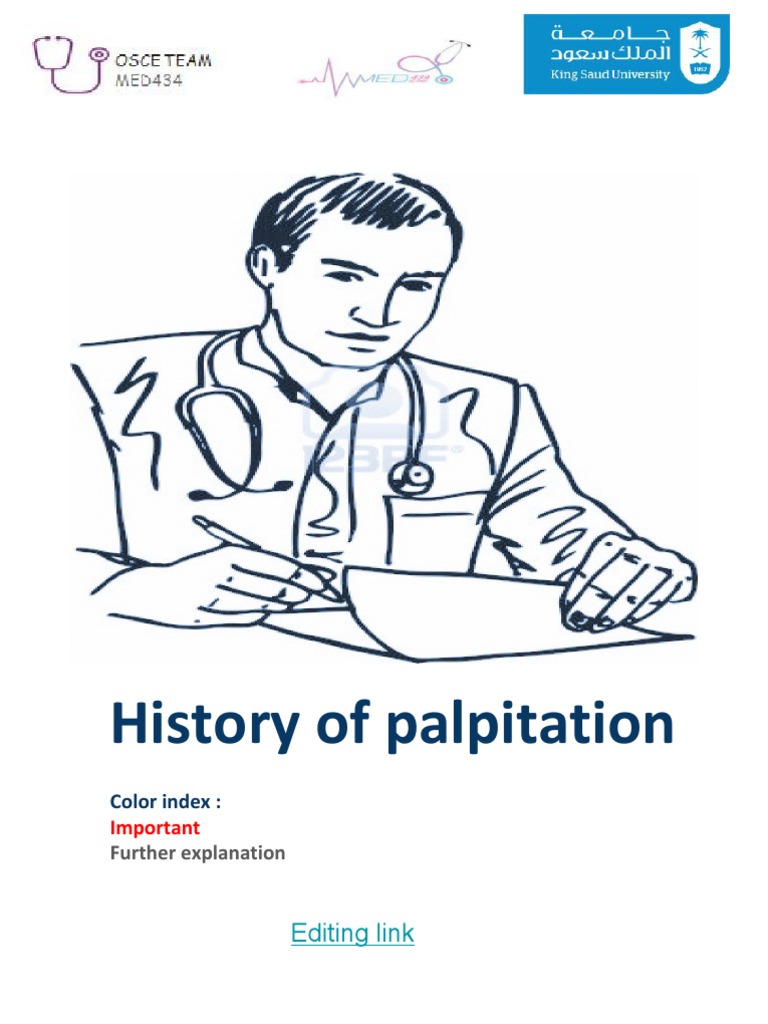 History of Palpitation: Editing Link | PDF | Cardiovascular System ...