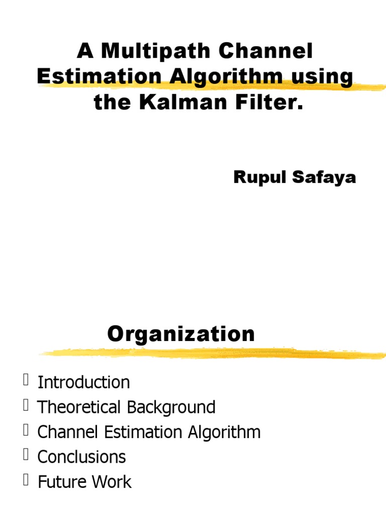 Channel Estimation Using Kalman Filter | PDF | Kalman Filter | Applied Mathematics