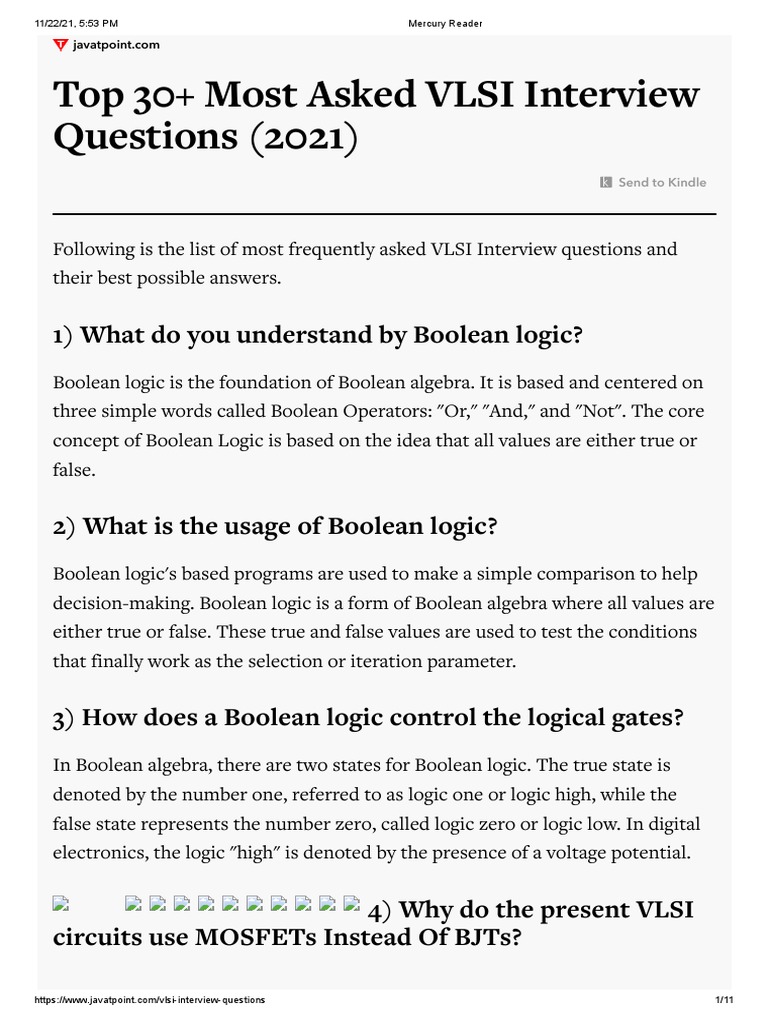Top 30+ Most Asked VLSI Interview Questions (2021) : 1) What Do You ...