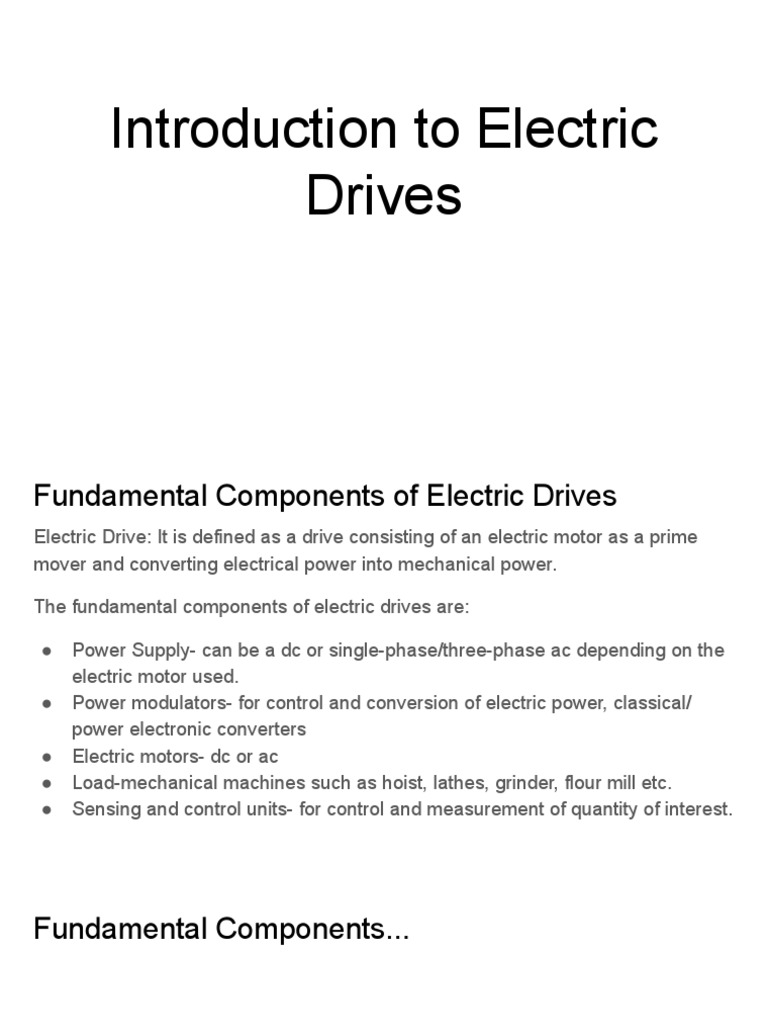 Electric Drives: Components and Dynamics | PDF | Electric Motor | Torque