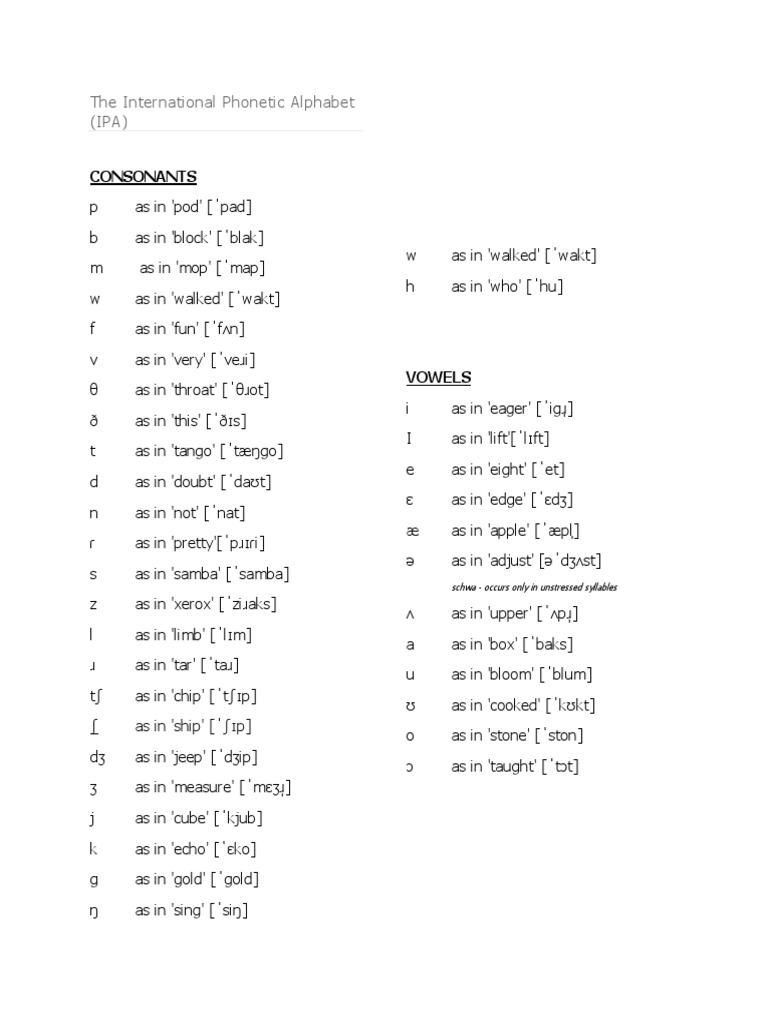 The International Phonetic Alphabet - IPA | PDF
