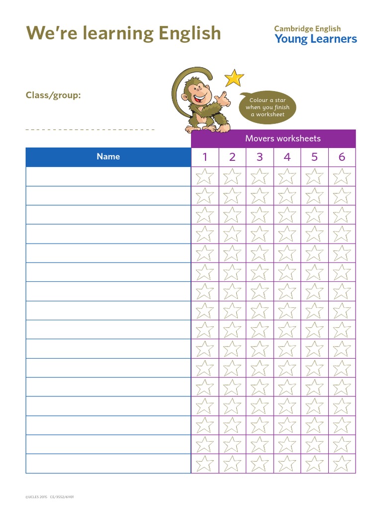 Yle Movers Group Progress Chart | PDF