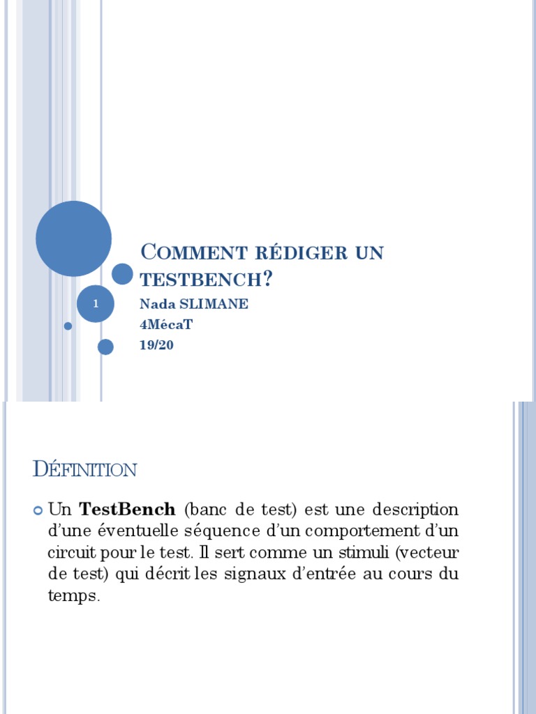 Comment Rédiger Un Testbench | PDF | VHDL | Conception
