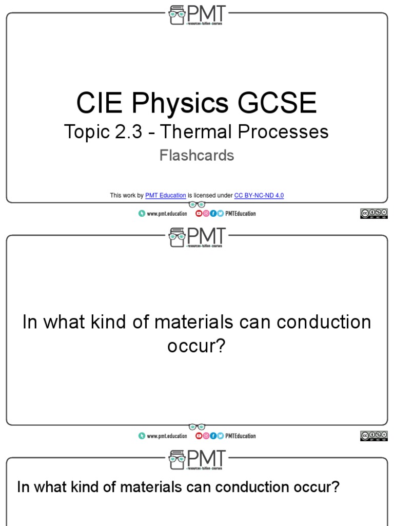 CIE Physics GCSE Thermal Processes | PDF | Infrared | Thermal Conduction