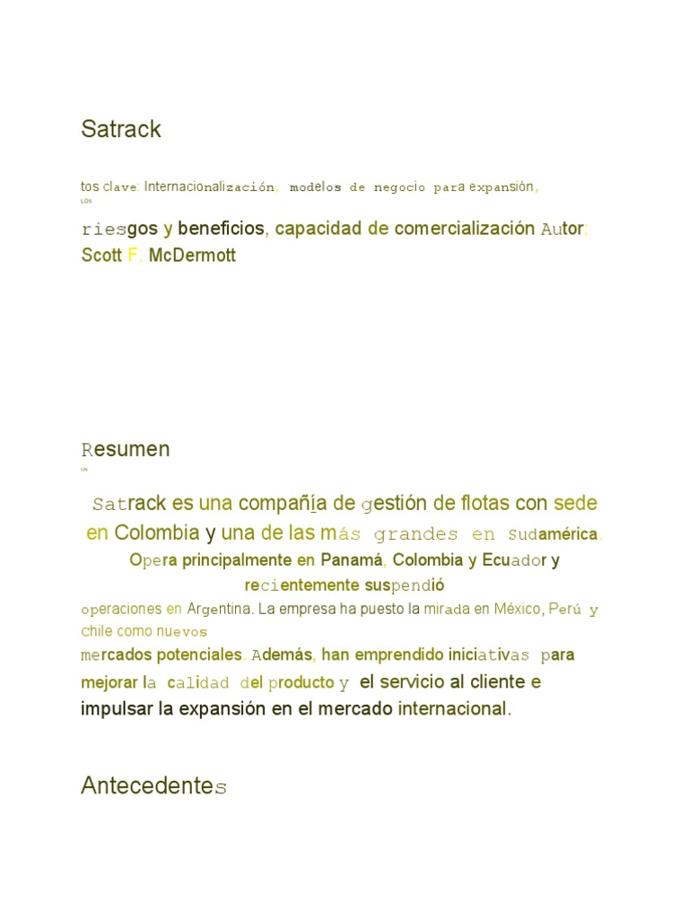 Expansión Internacional de Satrack | PDF | Interfaces gráficas de ...