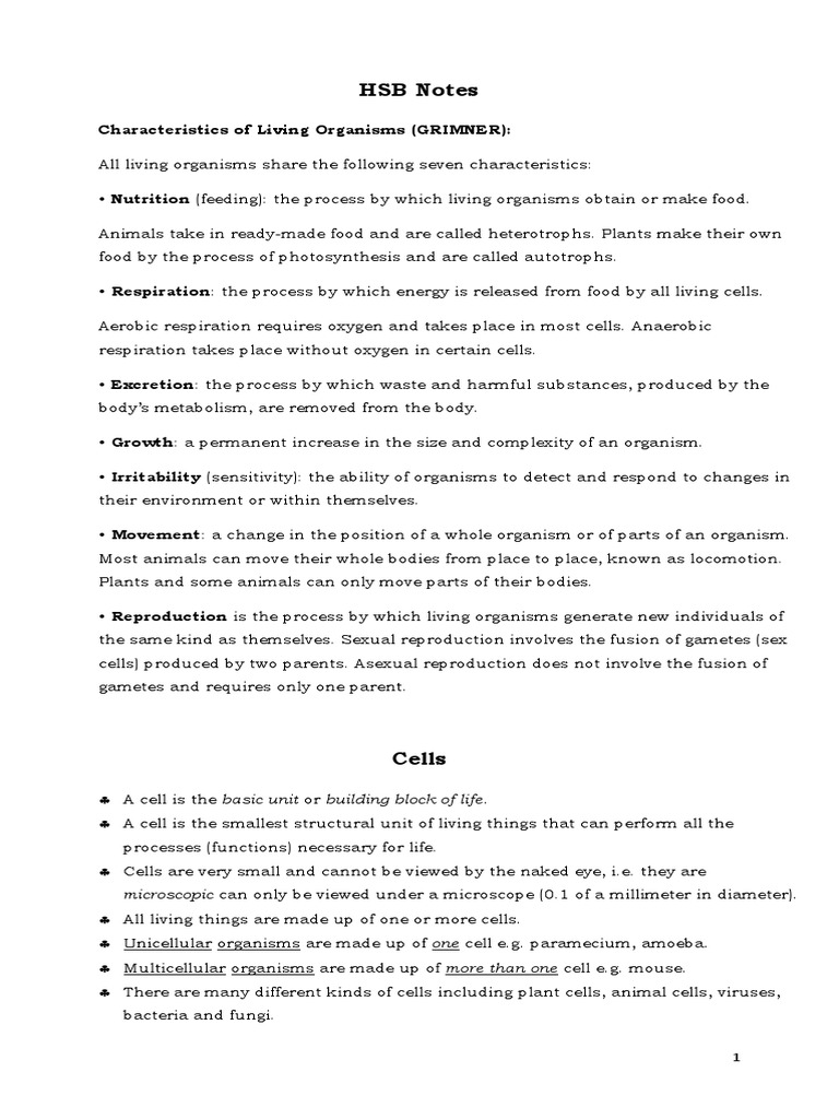 Introduction To Living Organisms | PDF | Cell (Biology) | Cytoplasm