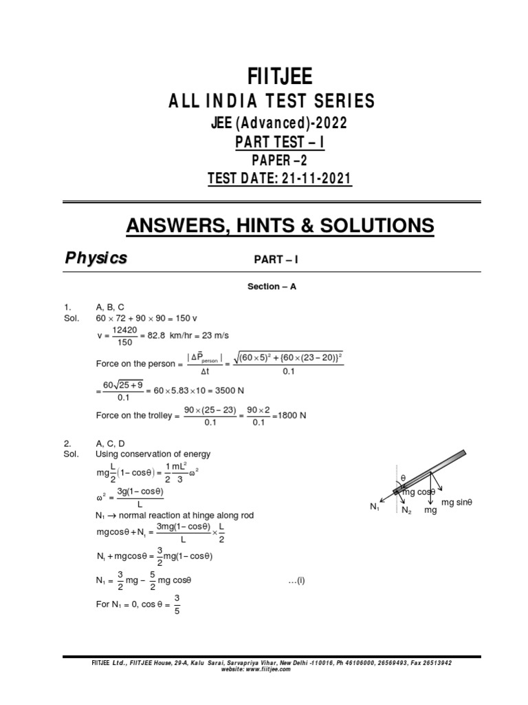 Aits 2122 PT I Jeea 2022 TD Paper 2 Sol | PDF | Chemistry | Nature