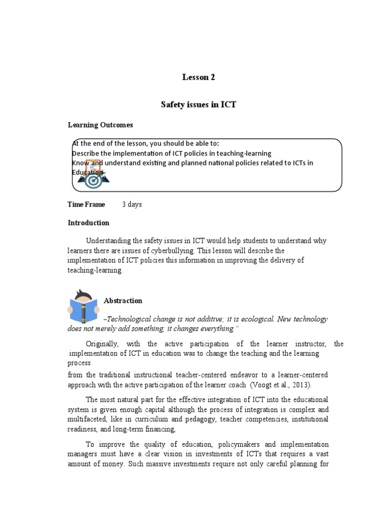 ICT Policies & Safety in Education | PDF | Educational Technology ...