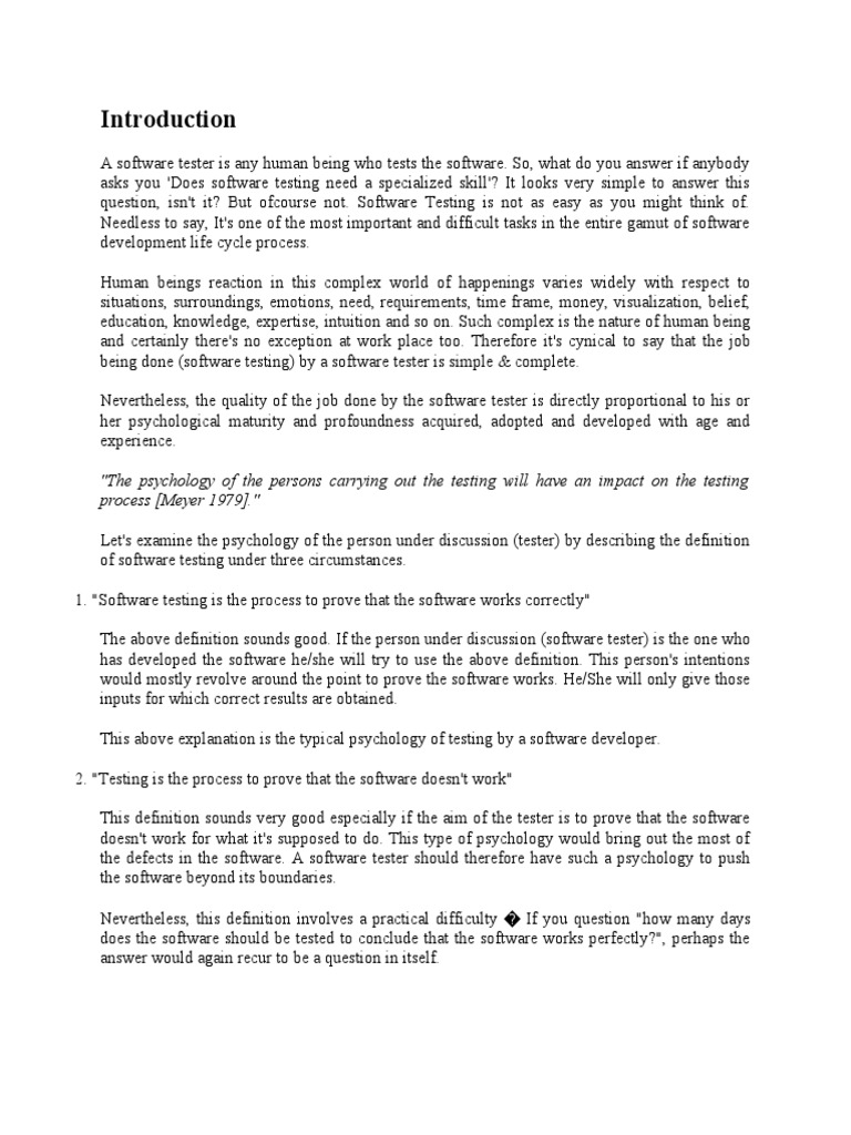 Psychology of Testing | PDF | Software Testing | Software