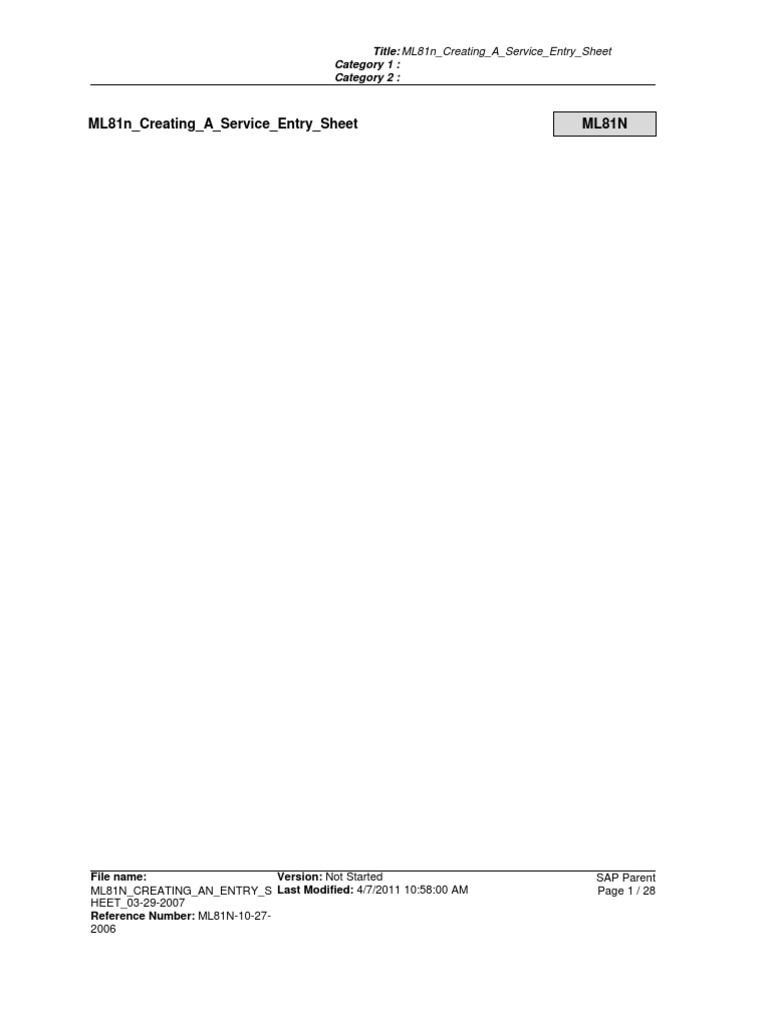 ML81N Creating An Entry Sheet 03-29-2007 | PDF | Icon (Computing ...