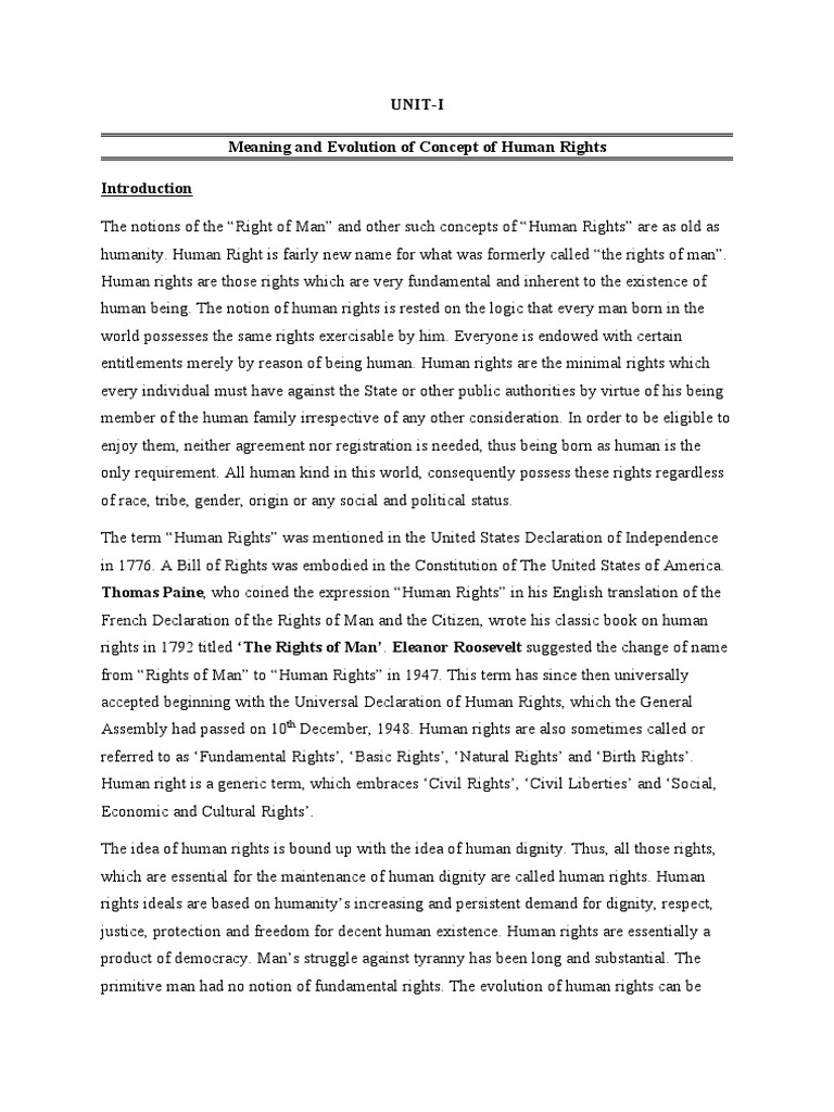 Meaning and Evolution of Human Rights | PDF | Rights | Human Rights
