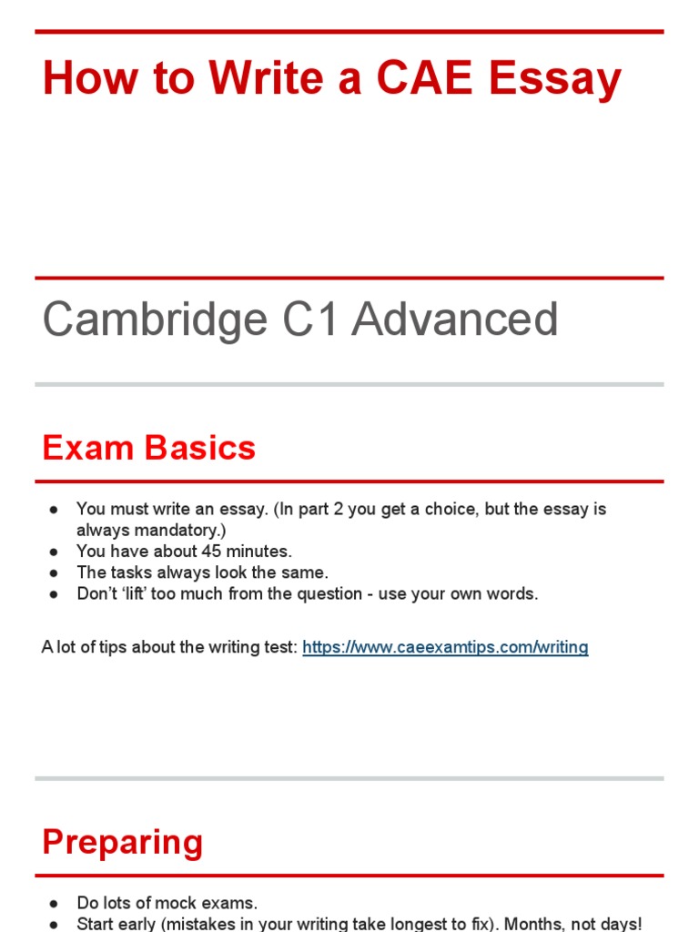 How To Write A CAE Essay | PDF | Essays | Cognition