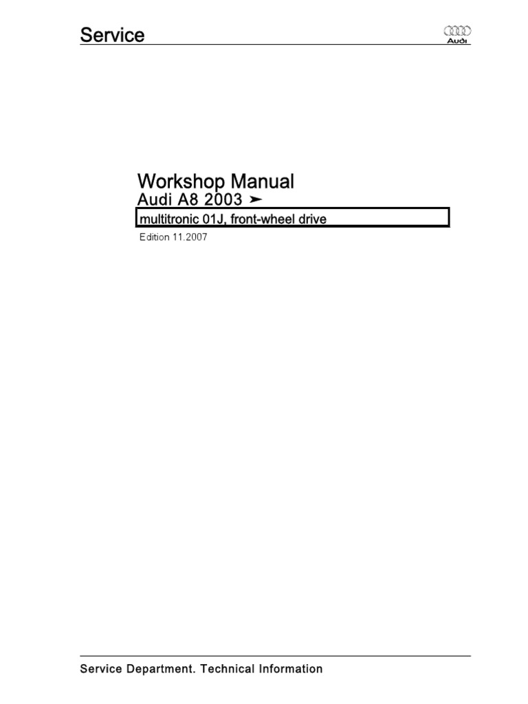 Multitronic 01j A8 2003 Eng | PDF | Transmission (Mechanics) | Automatic Transmission