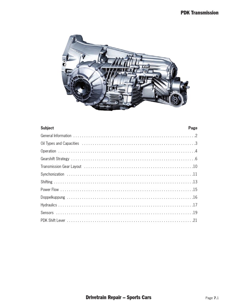 PDK Transmission Overview and Service | PDF | Manual Transmission ...