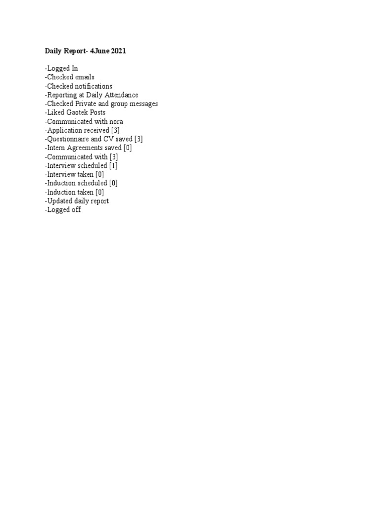 Daily Report - 4june, 2021 | PDF | Computers