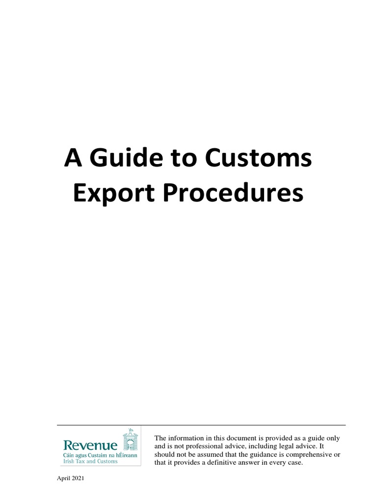 Export Procedures Guide | PDF | Customs | European Union