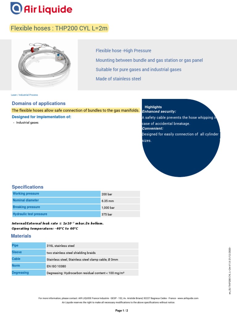 Oxygen and Helium Hose | PDF | Chemistry | Equipment