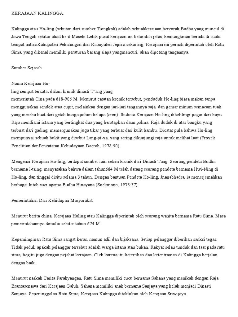 Kerajaan Kalingga | PDF