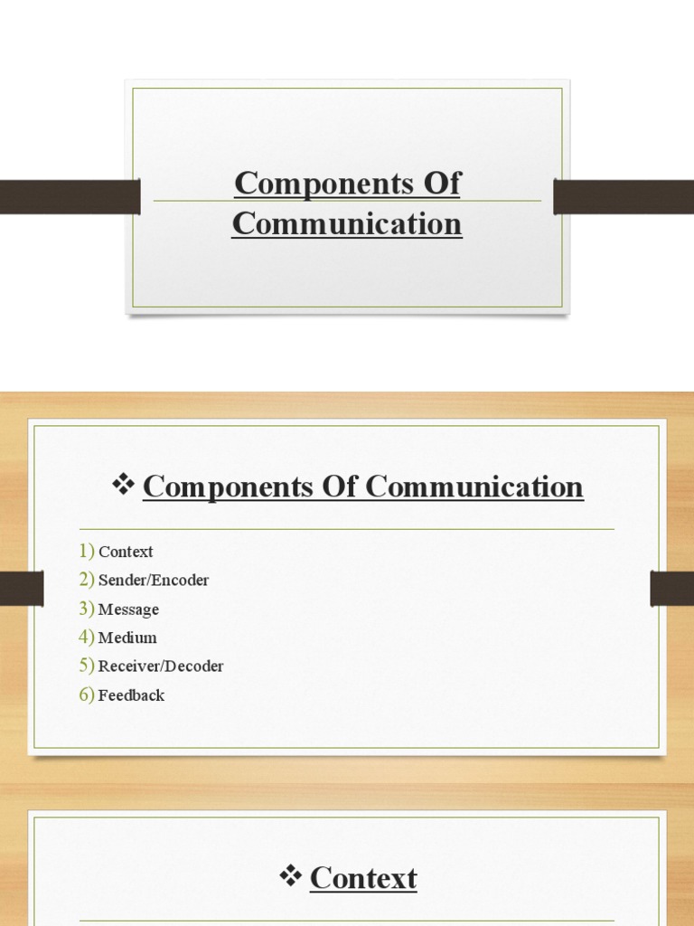 Components of Communication | Download Free PDF | Communication | Human ...
