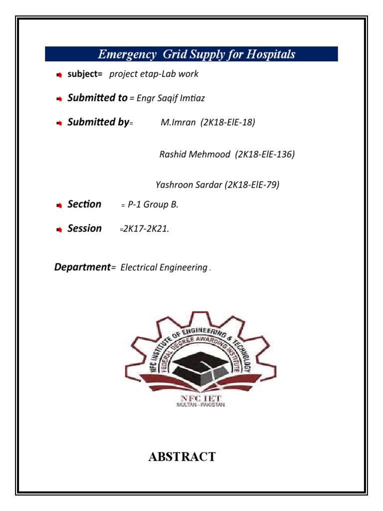 Emergency Electrical Grid for Hospitals: A Simulation and Analysis of ...