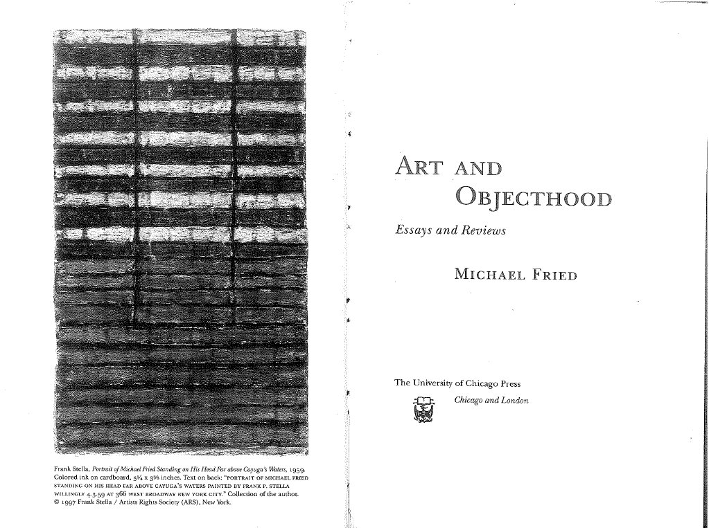 Fried - Art and Objecthood | PDF