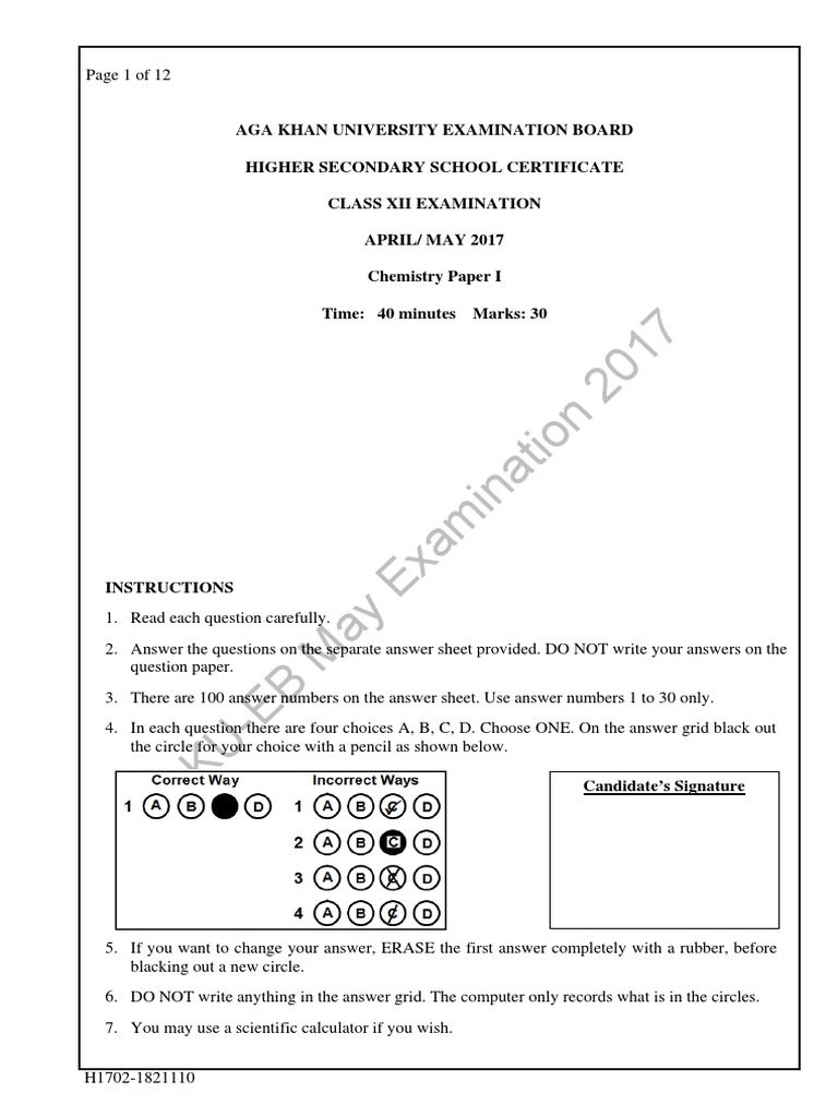 Chemistry HSSC II Paper I | PDF | Alcohol | Aldehyde