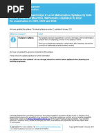 Syllabus Update: Cambridge International AS & A Level Mathematics (9709 ...